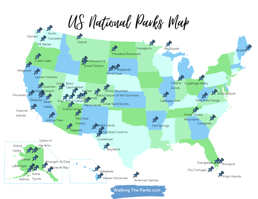 Free Printable List of National Parks in the United States