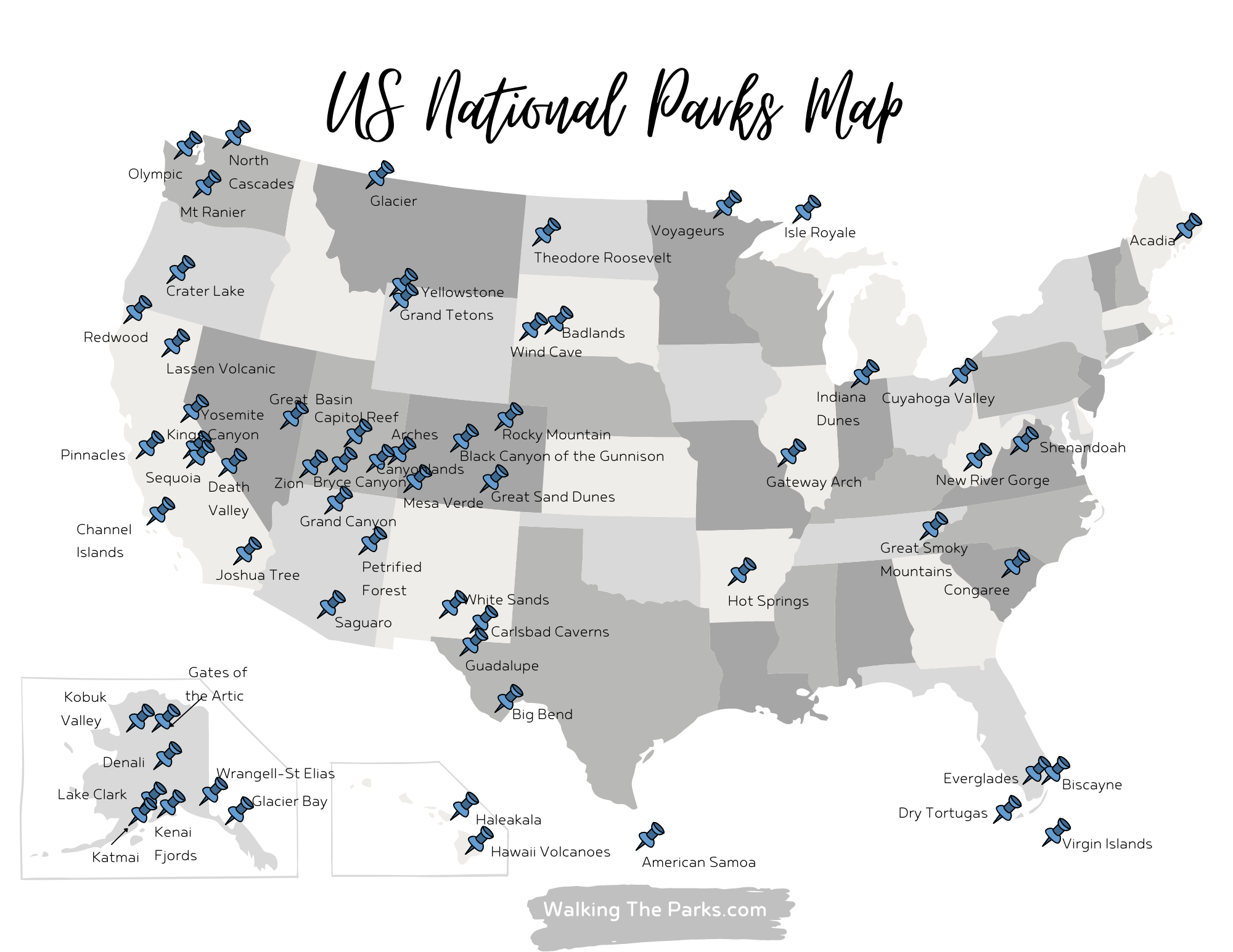 Free Printable List of National Parks in the United States